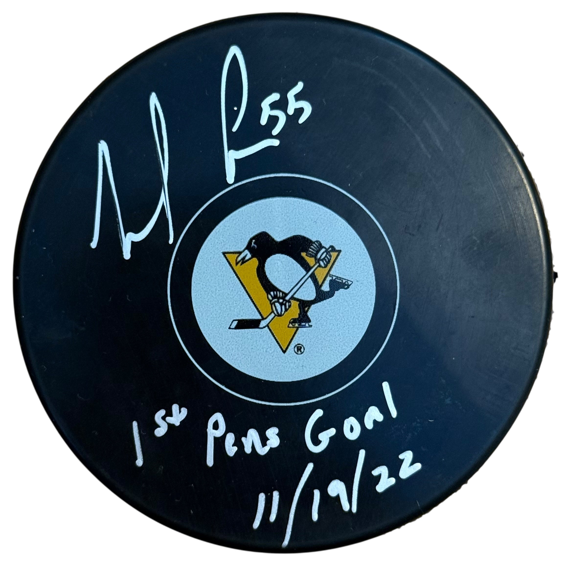 Noel Acciari Signed, Inscribed "1st Pens Point 10/4/23 Pittsburgh Peng ...