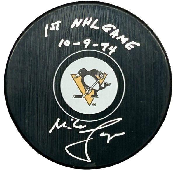 Mike Lange Signed, Inscribed "1st NHL Game 10-9-74" Pittsburgh Penguin ...